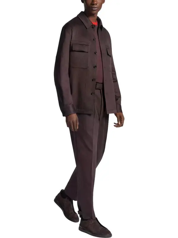 Zegna Alba Oasi Cashmere Overshirt - Red