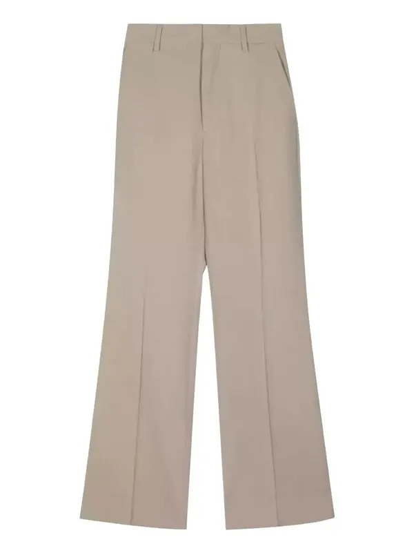 AMI Paris Flared Twill Trousers - Neutrals