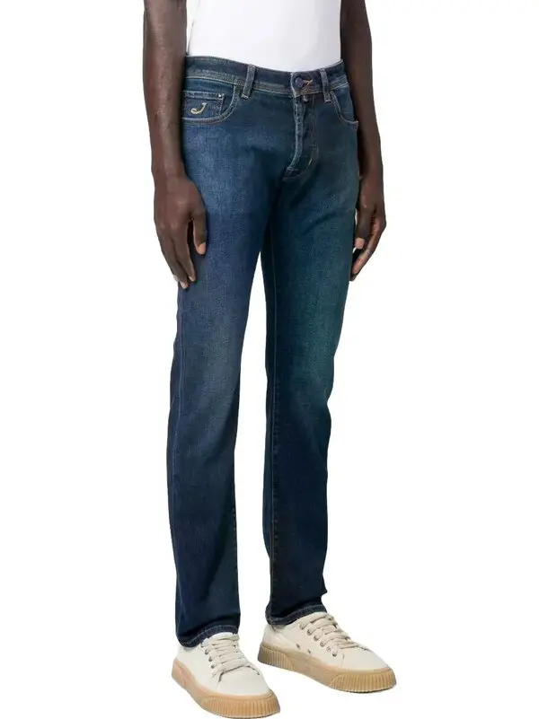 Jacob Cohen Embroidered Logo Slim Jeans - Blue