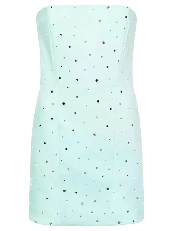 Giuseppe Di Morabito Rhinestoned Strapless Mini Dress - Green