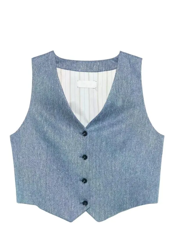 CIRCOLO 1901 Denim V-neck Waistcoat - Blue