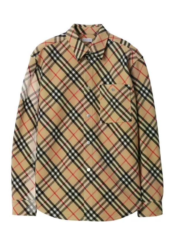 Burberry Vintage Check Wool Shirt - Neutrals