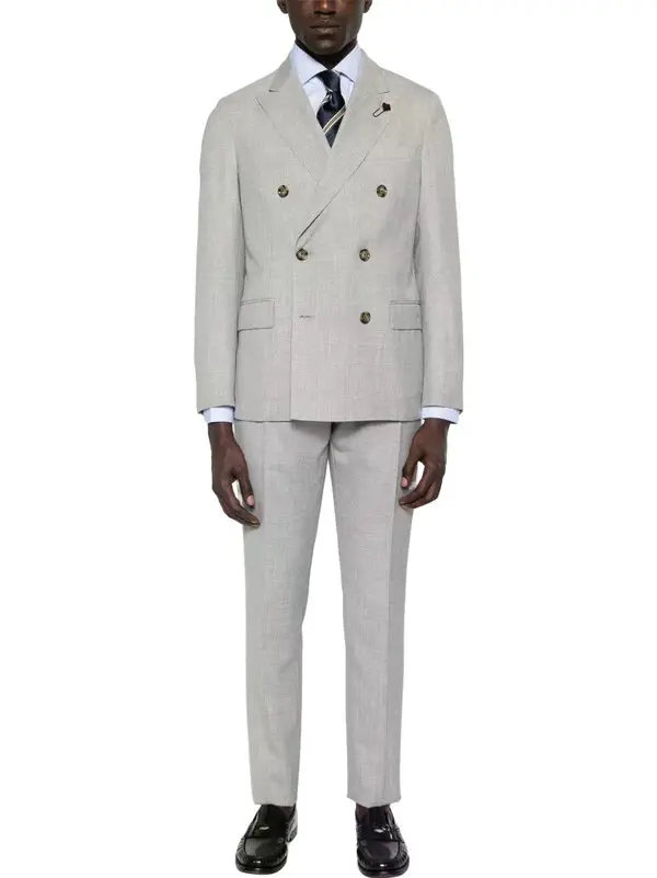 LARDINI Mélange-effect Suit - Grey