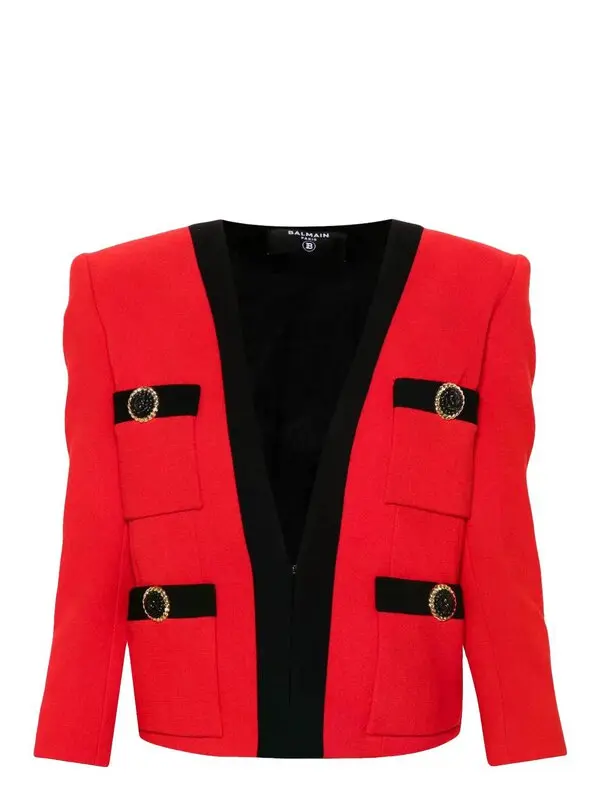 Balmain Four-pocket Wool Jacket - Red