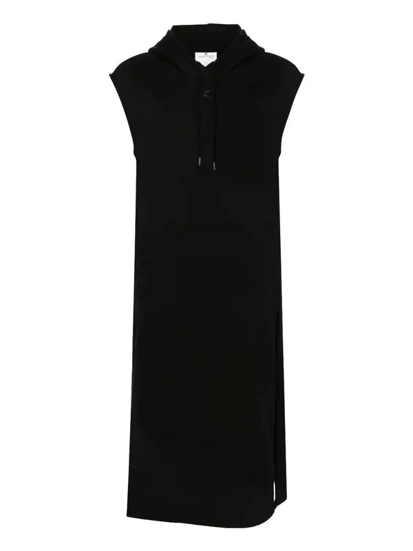 COURREGES Sleeveless Hooded Maxi Dress - Black