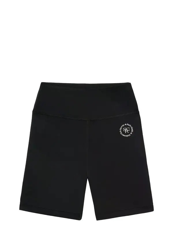 SPORTY & RICH Embroidered Logo Shorts - Black