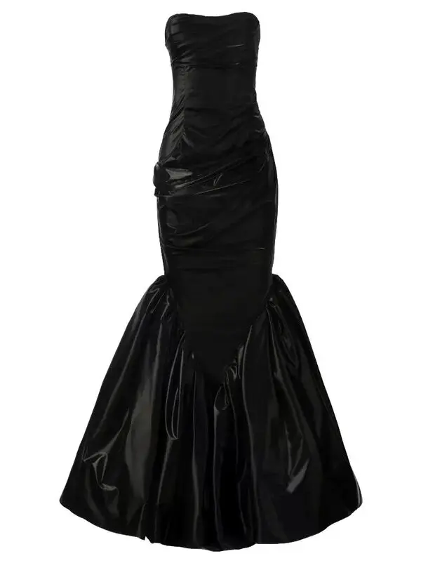 ALMAZ Gathered Detail Gown - Black