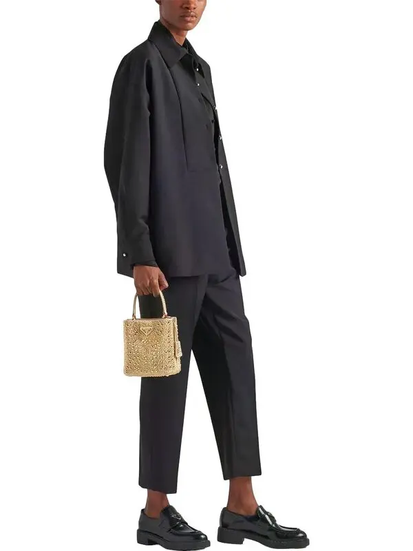 Prada Kid-mohair Tailored Trousers - Black