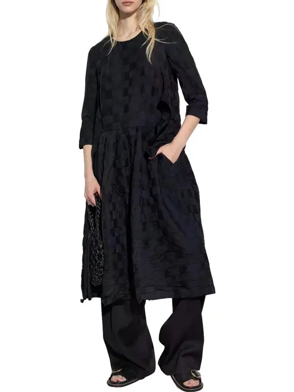 Comme Des Garçons Check Pattern Dress - Black