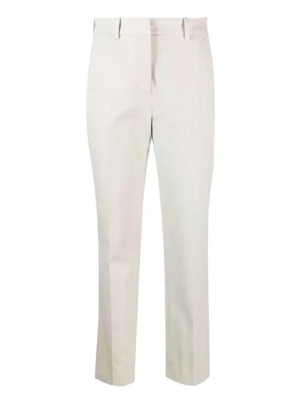 Calvin Klein Cropped Gabardine Trousers - Grey