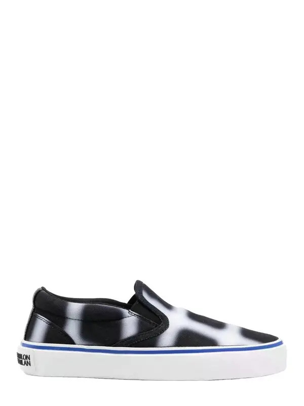 COUNTY OF MILAN Geometric Pattern Slip-on Sneakers - Black