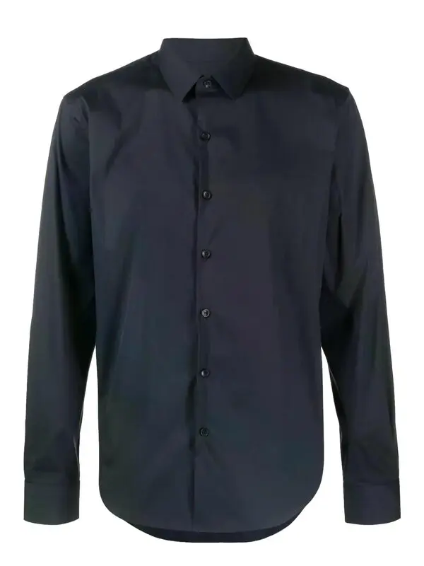 Sandro Fitted Stretch Cotton Shirt - Blue