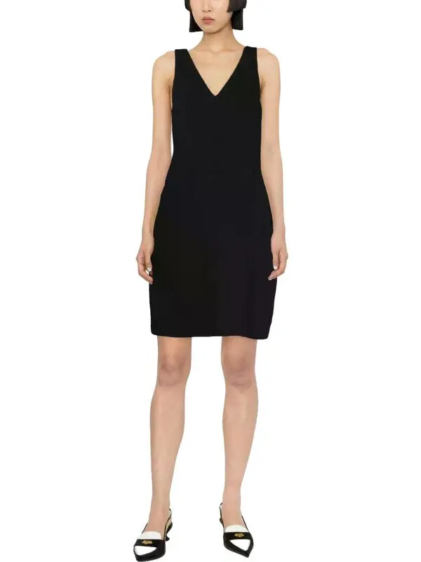 Emporio Armani V-neck Sleeveless Dress - Black