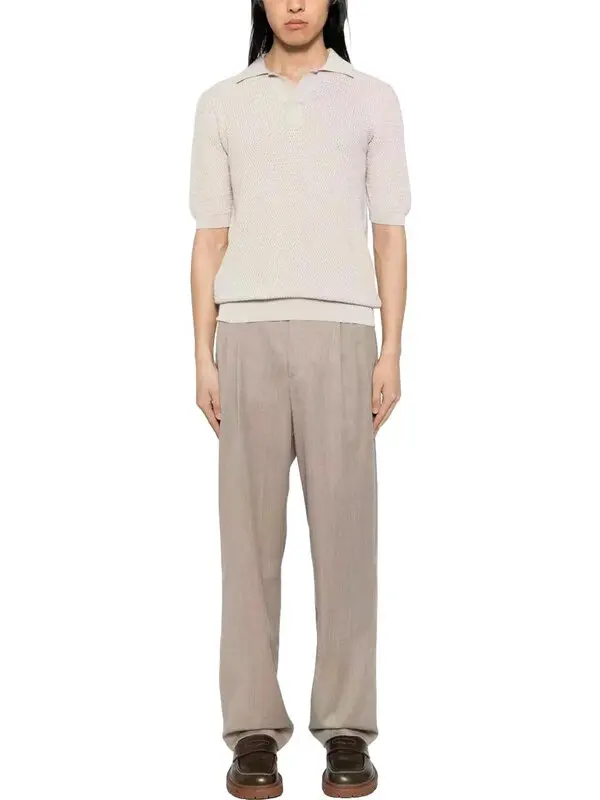 CRUCIANI Cotton Polo Shirt - Neutrals