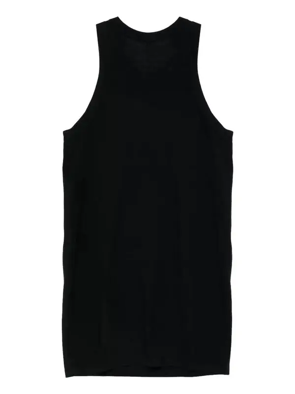 Frenckenberger Fine-knit Crewneck Tank Top - Black