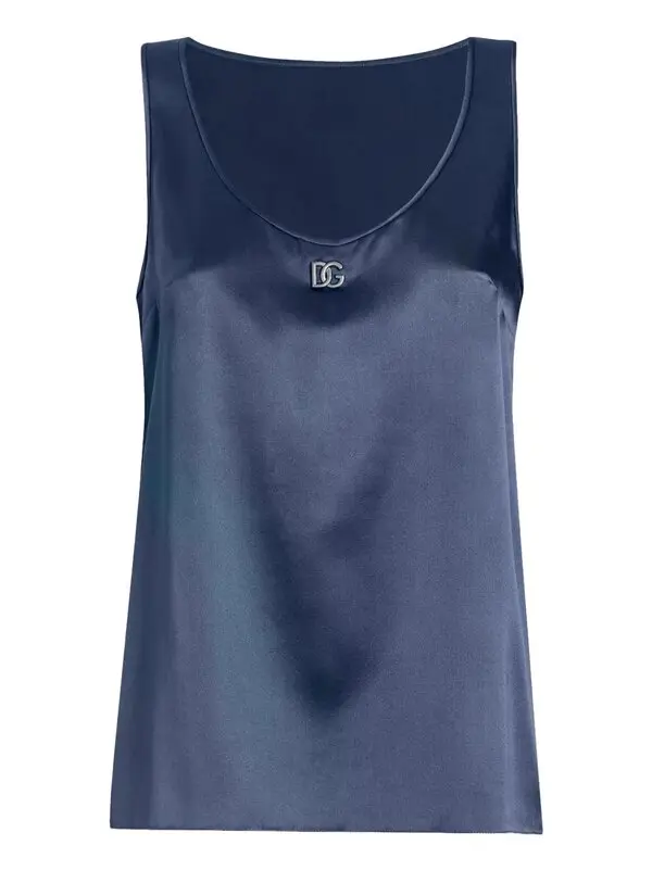 Dolce & Gabbana Logo Plaque Tank Top - Blue