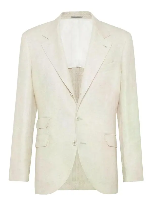 Brunello Cucinelli Single-breasted Twill Blazer - Neutrals