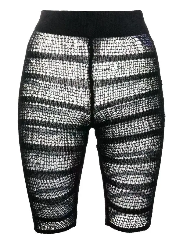 VITELLI Open Knit Cycling Shorts - Black