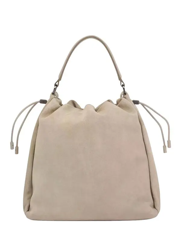 Brunello Cucinelli Monili Drawstring Shoulder Bag - Neutrals