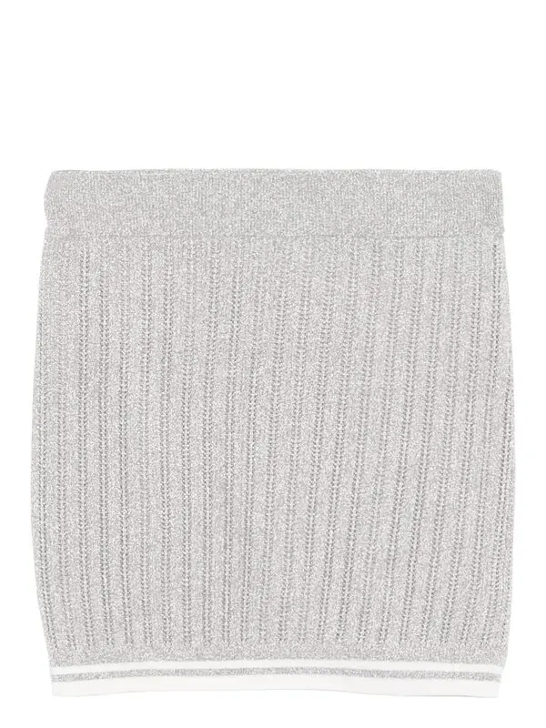 Casablanca Knitted Skirt - Silver