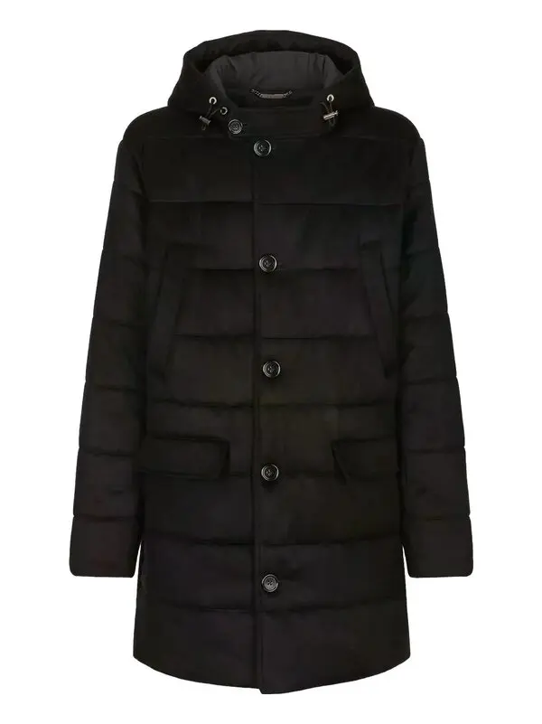 Dolce & Gabbana Quilted Cashmere Single-breasted Coat - Black
