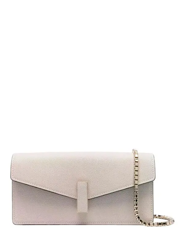 VALEXTRA Iside Leather Clutch Bag - Neutrals