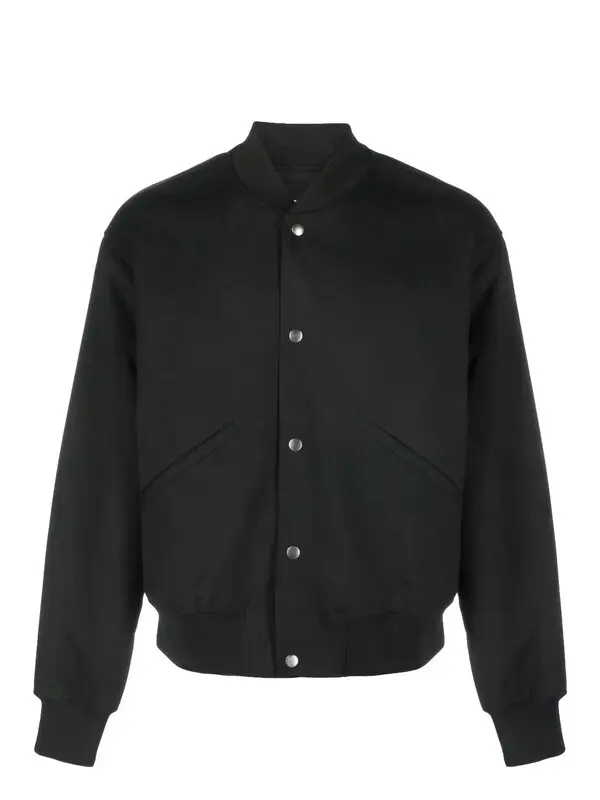 JIL SANDER Plain Cotton Bomber Jacket - Black