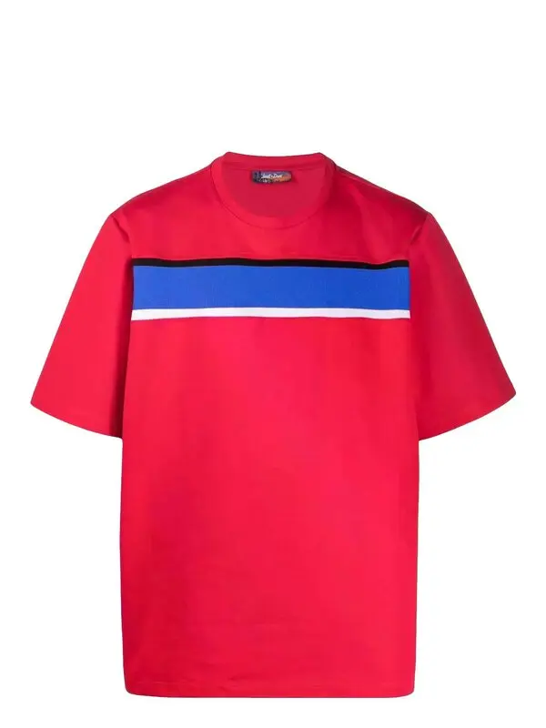 JUST DON Striped Band Short-sleeve T-shirt - Red