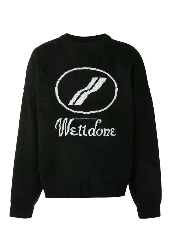 We11Done Logo Intarsia Jumper - Black