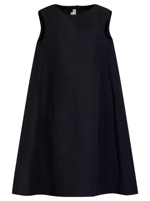 Marni Flared Cotton Midi Dress - Black
