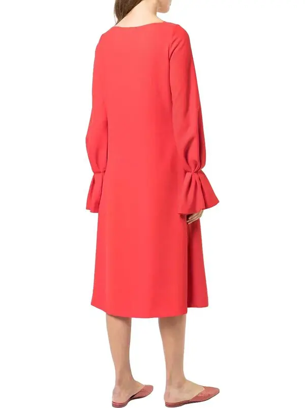 Carolina Herrera Long Sleeved Loose Dress - Red