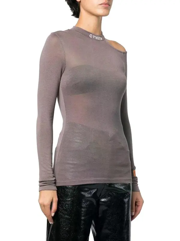 Heron Preston Cut-out Detail Long Sleeve Top - Grey