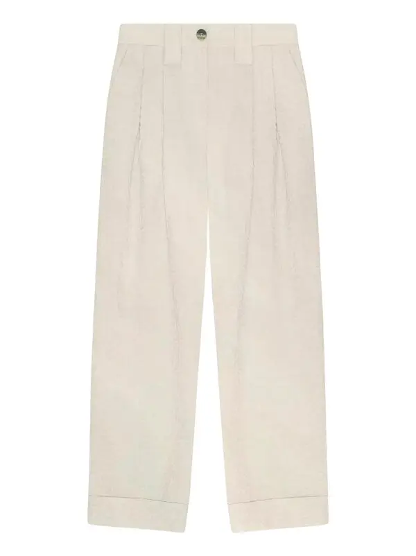 GANNI Mid-rise Tailored Straight-leg Trousers - Neutrals