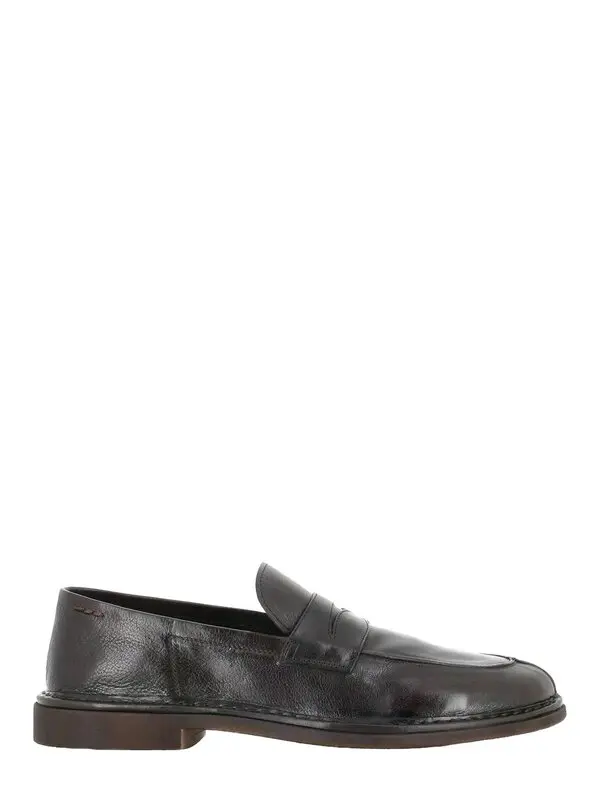 ALEXANDER HOTTO Leather Penny Loafers - Brown
