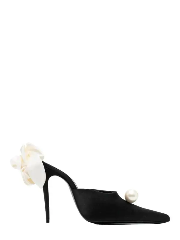 Magda Butrym Leather Mules With Faux-pearl Embellishments - Black
