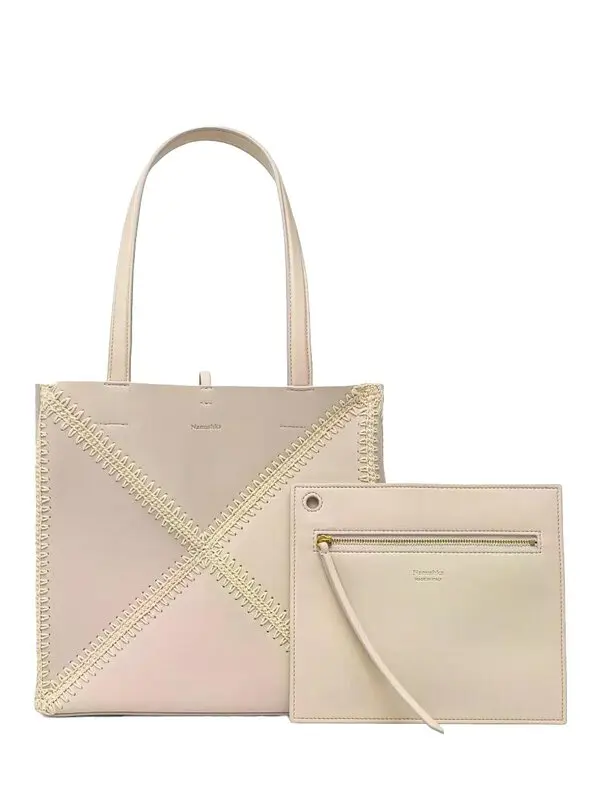 Nanushka Origami Tote Bag With Removable Pouch - Neutrals