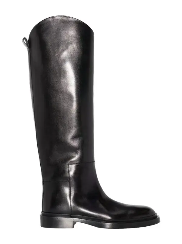 JIL SANDER Knee-high Leather Boots - Black