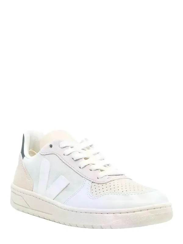 VEJA V-10 Suede Panel Sneakers - Green