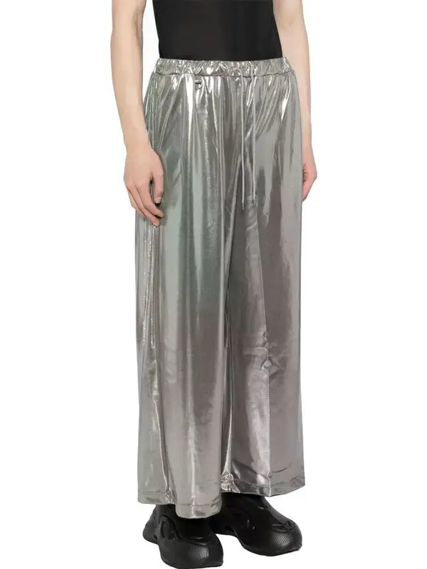DOUBLET Metallic Finish Wide-leg Trousers - Silver
