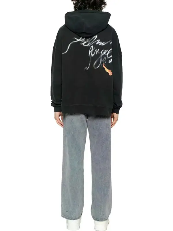 Palm Angels Foggy Logo-print Hoodie - Black