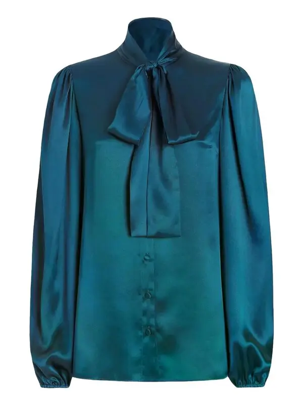 Dolce & Gabbana Pussybow-collar Blouse - Blue