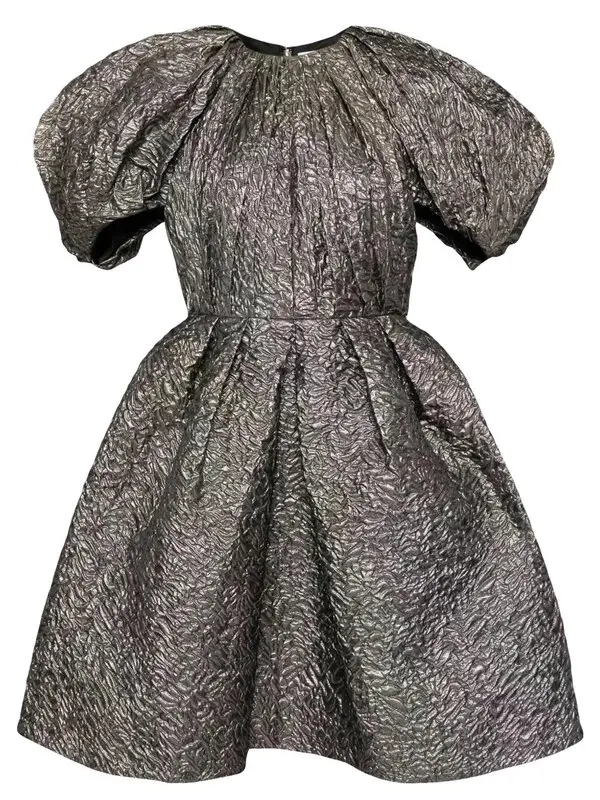 Dice Kayek Metallic Sheen Jacquard Mini Dress - Silver