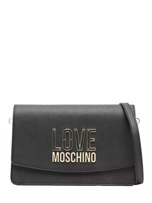 Moschino Logo Lettering Shoulder Bag - Black
