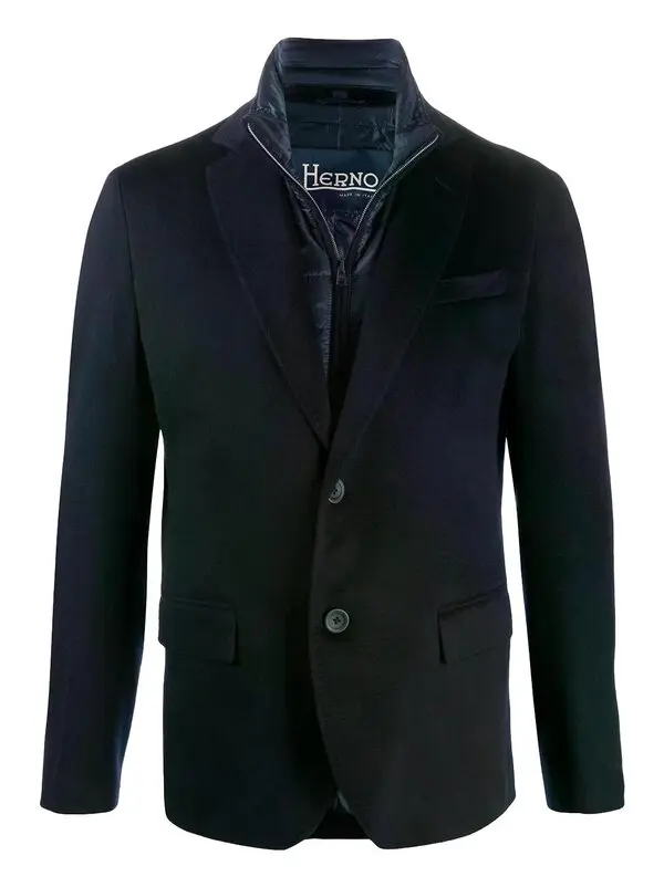 Herno Padded-detail Single-breasted Blazer - Blue