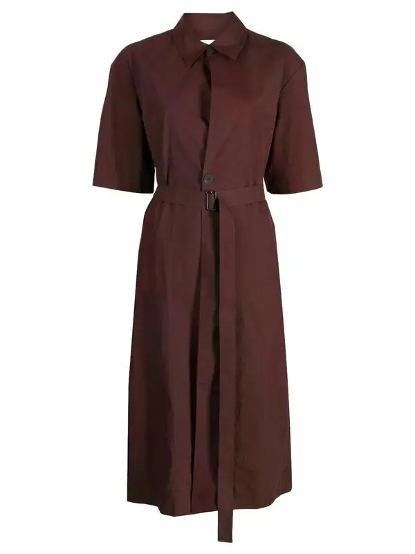 Studio Nicholson Lugana Wrapover Shirtdress - Brown