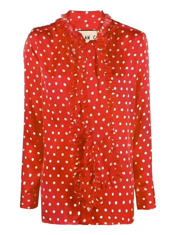 Plan C Polka Dot-print Blouse - Red