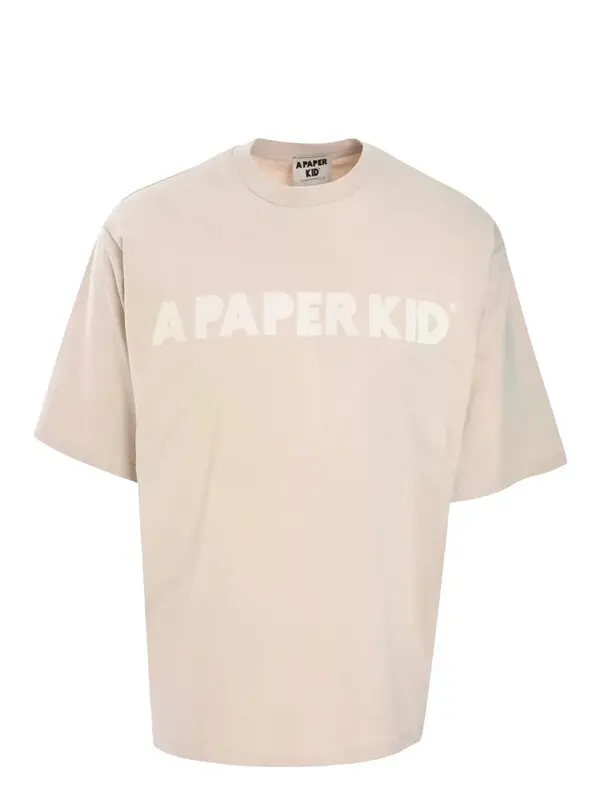 A PAPER KID Logo Print T-shirt - Neutrals