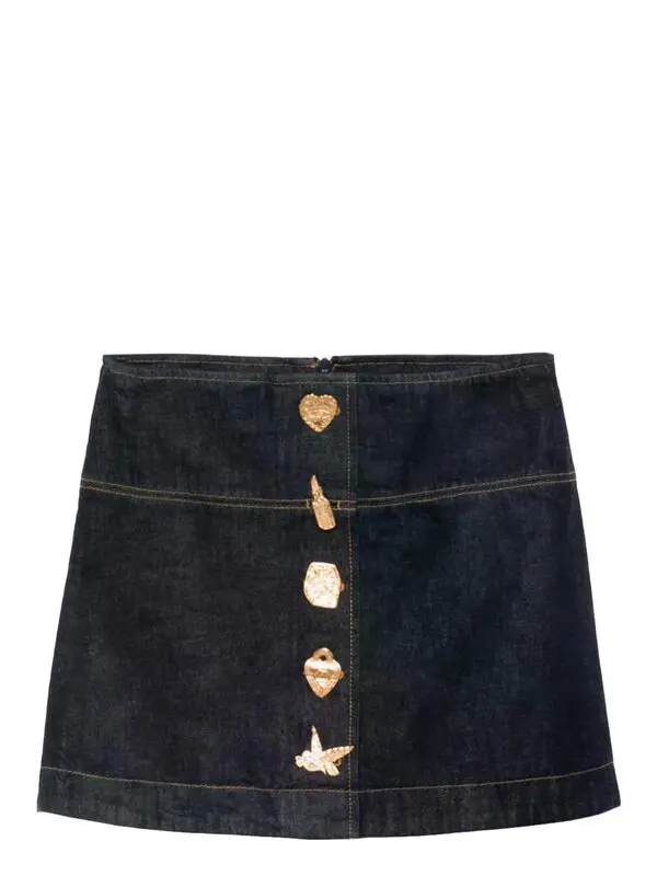Zimmermann Crush Denim Mini Skirt - Blue