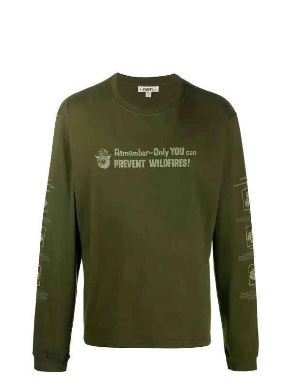 PHIPPS Slogan Print Sweatshirt - Green