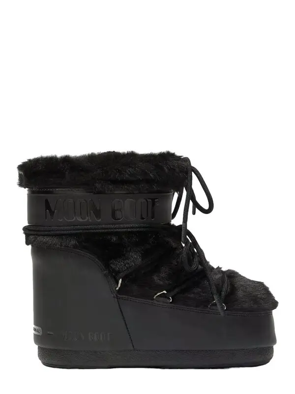 Moon Boot Icon Low Faux-fur Lace-up Boots - Black
